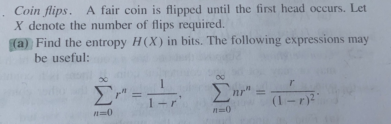 Solved Coin flips. A fair coin is flipped until the first | Chegg.com