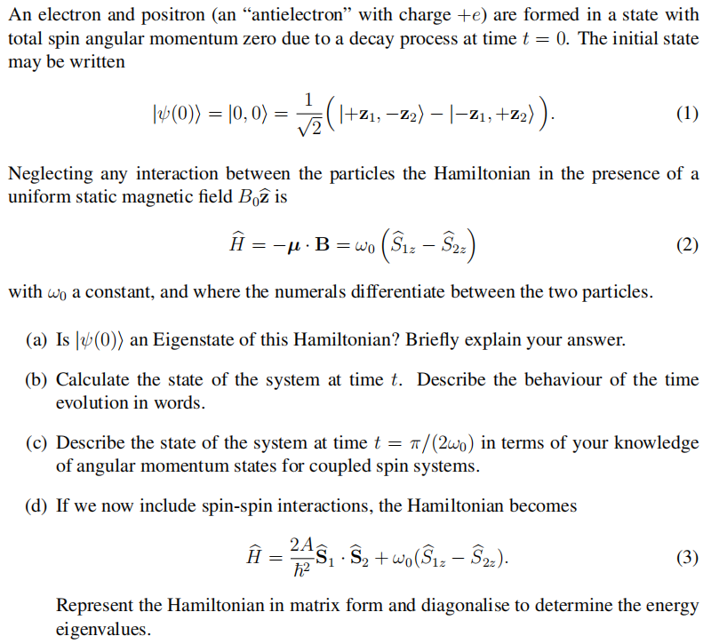 Solved An electron and positron (an “antielectron” with | Chegg.com