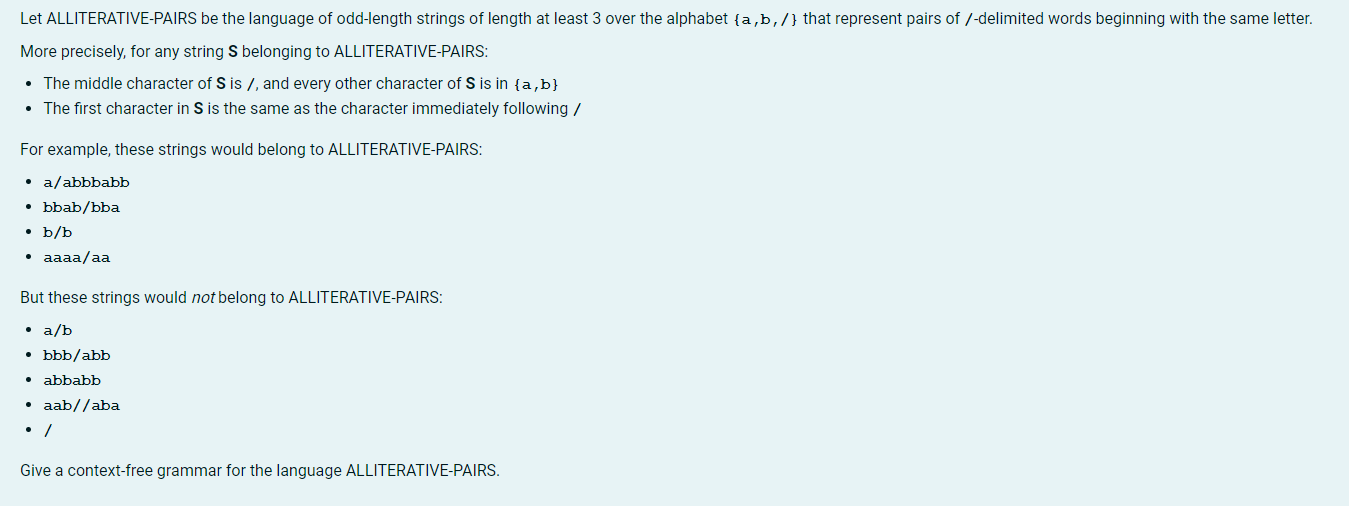 Solved Let ALLITERATIVE-PAIRS be the language of odd-length | Chegg.com