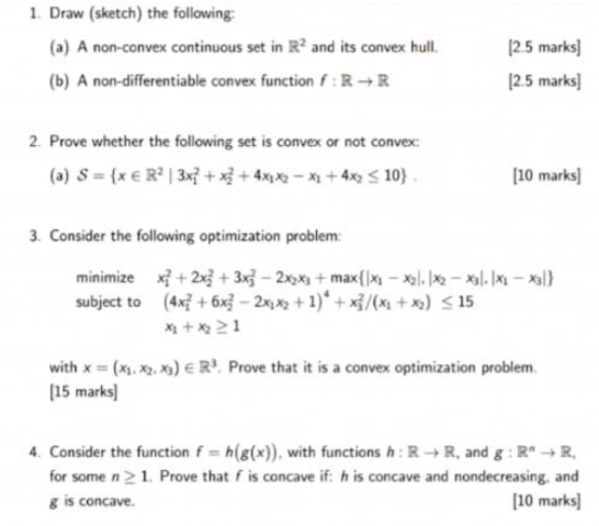 Solved 1. Draw (sketch) the following: (a) A non-convex | Chegg.com