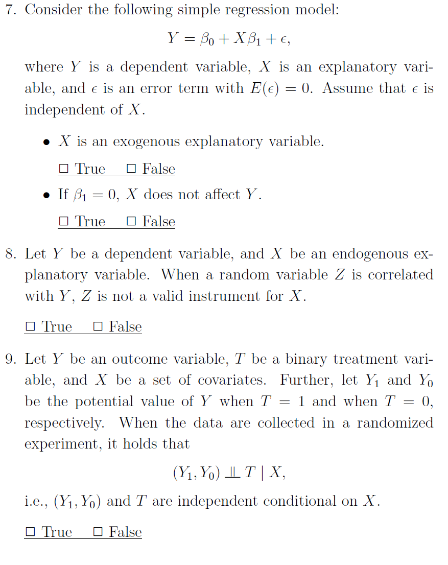 Solved 7 Consider The Following Simple Regression Model Y 3537