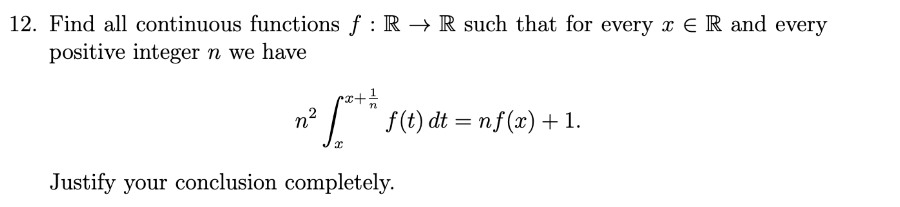 Solved 12 Find All Continuous Functions Fr→r Such That For 6002