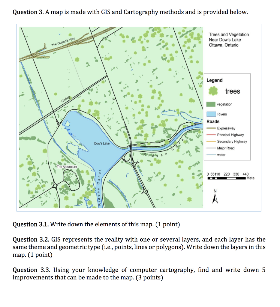 Solved Question 3. A map is made with GIS and Cartography | Chegg.com