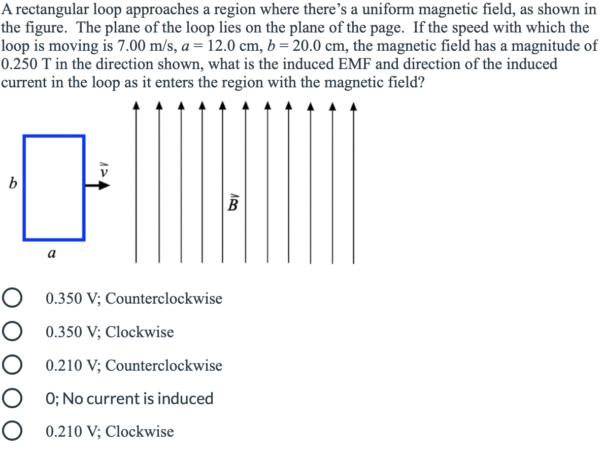Solved A rectangular loop approaches a region where there's | Chegg.com