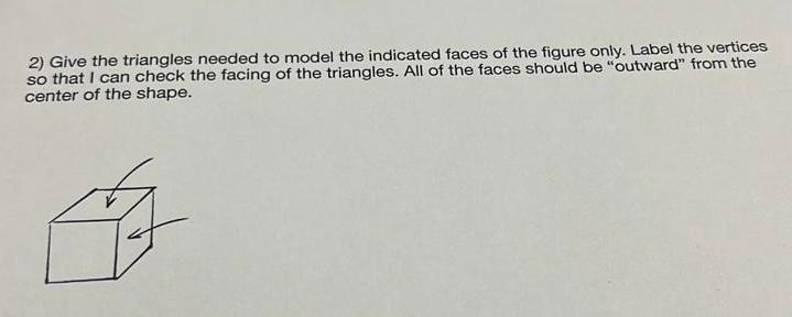 Solved 2) Give the triangles needed to model the indicated | Chegg.com
