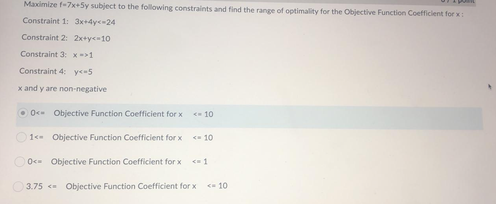 Solved Maximize F 7x 5y Subject To The Following Constraints