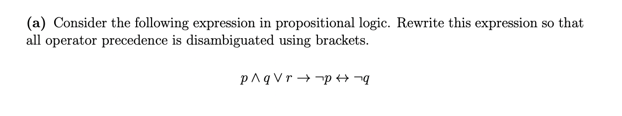 Solved (a) Consider the following expression in | Chegg.com