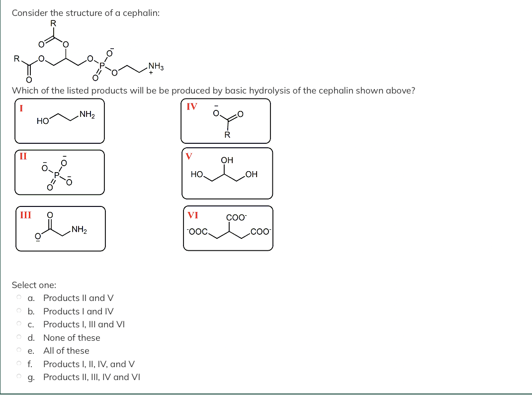 Solved Consider the structure of a cephalin: R R NH3 Which | Chegg.com