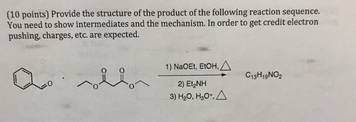 Solved (10 points) Provide the structure of the product of | Chegg.com