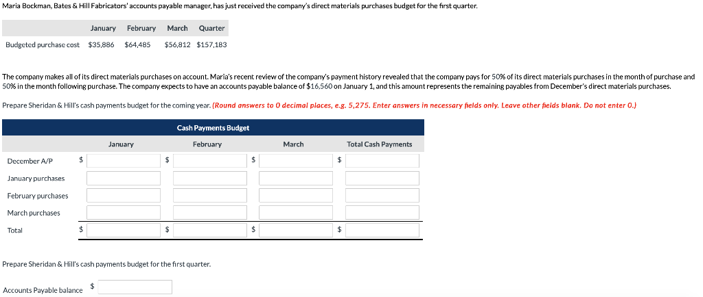 Solved Maria Bockman, Bates & Hill Fabricators' accounts | Chegg.com