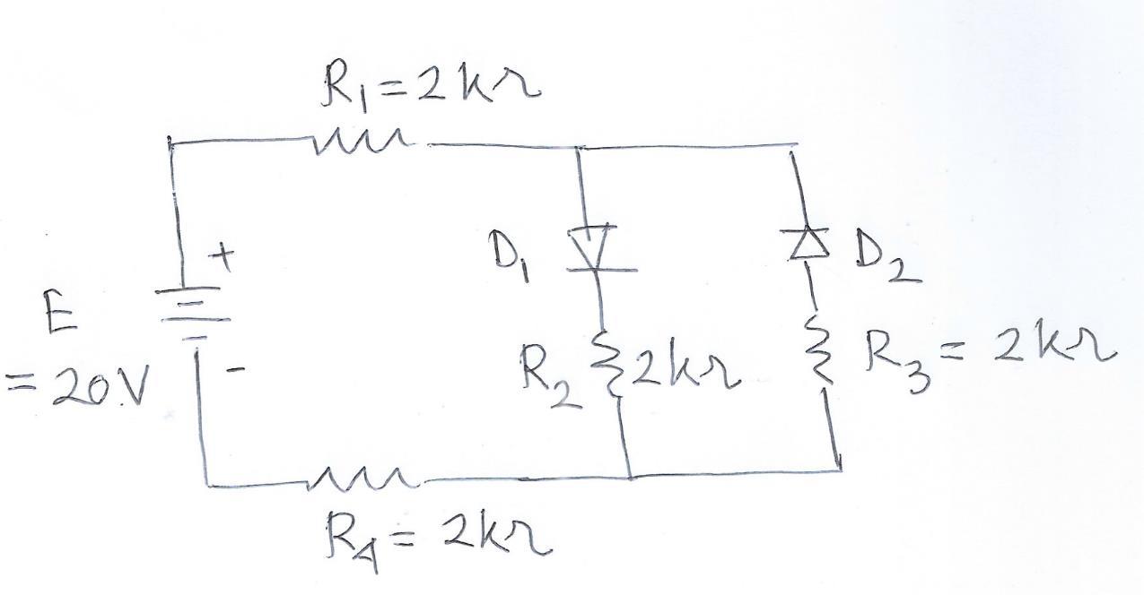 Solved Find the voltages VD1 and VD2 and the currents ID1, | Chegg.com