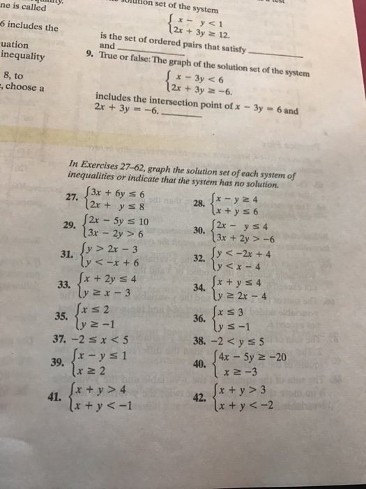 Solved The graph of the solution set of the system {x - 3y | Chegg.com