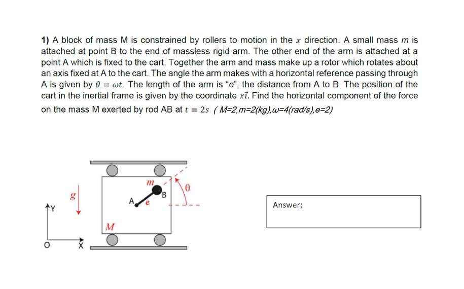 Solved A block of mass M ﻿is constrained by rollers to | Chegg.com