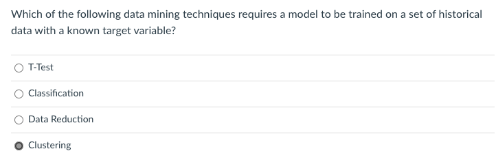 Solved Which of the following data mining techniques | Chegg.com