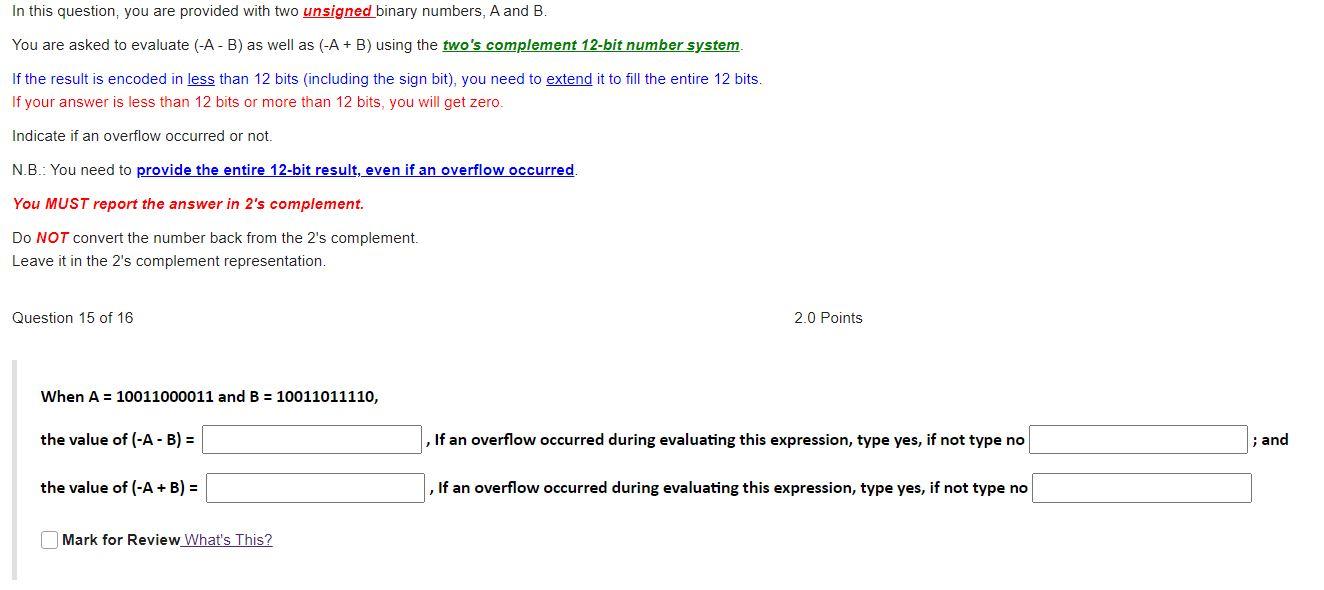 Solved In this question, you are provided with two unsigned | Chegg.com
