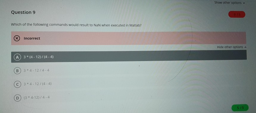 Solved Show other options Question 3 The value of a after | Chegg.com