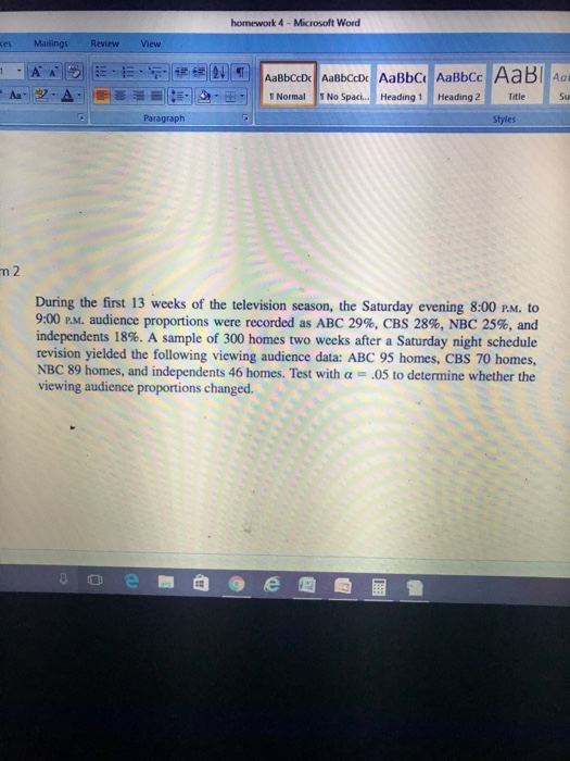 Solved Homework 4 Microsoft Word Ces Mailings Review View