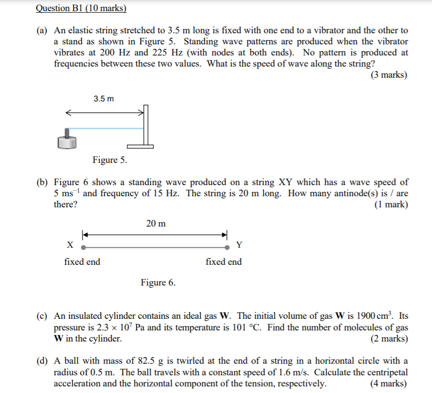 Solved Question B1 (10 marks) (a) An elastic string | Chegg.com