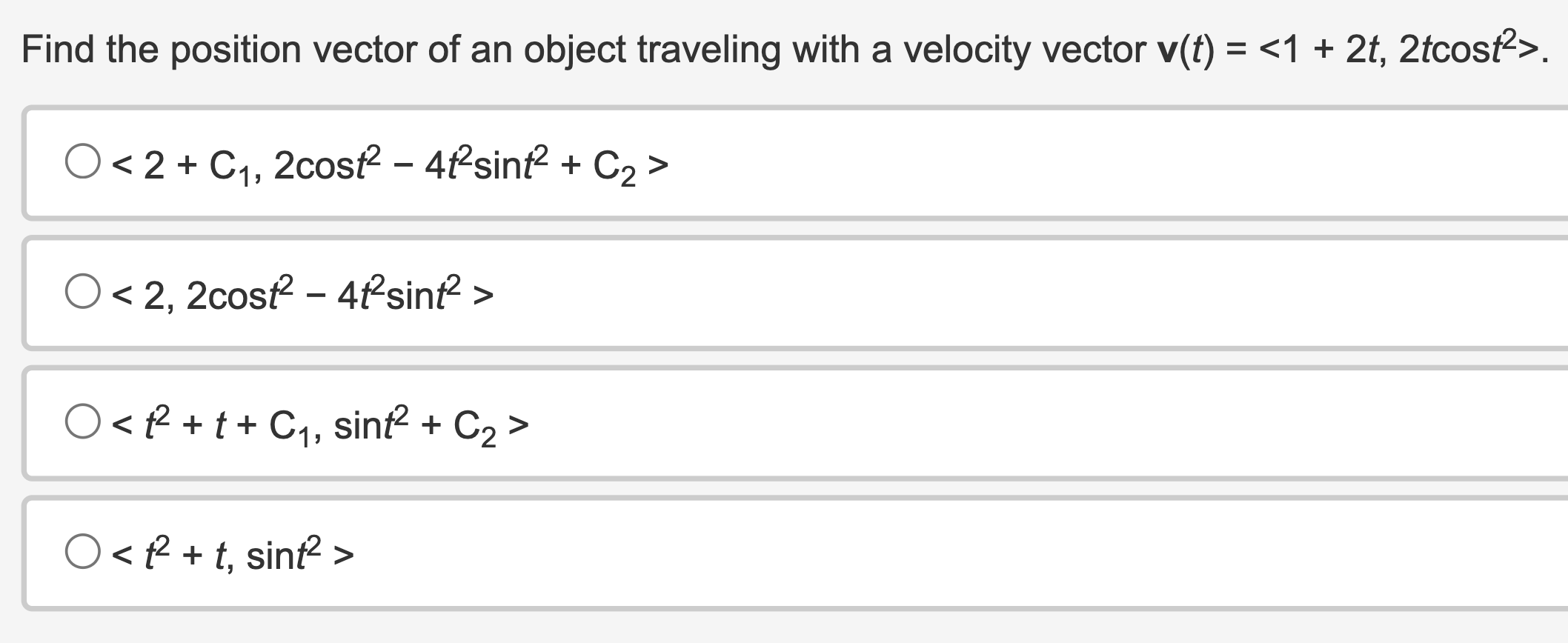Solved Find the position vector of an object traveling with | Chegg.com