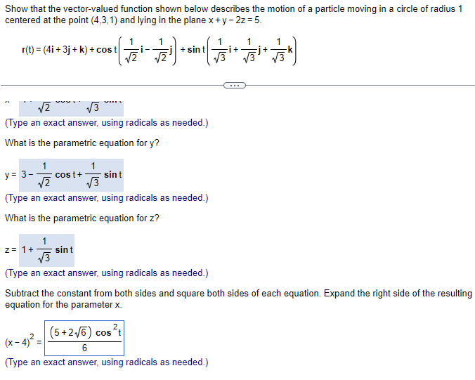 Solved Show that the vector-valued function shown below | Chegg.com
