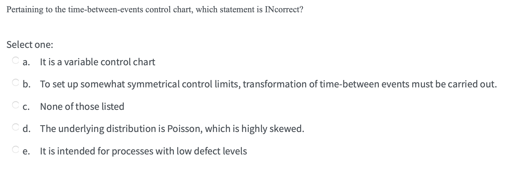 Pertaining to the time-between-events control chart, | Chegg.com