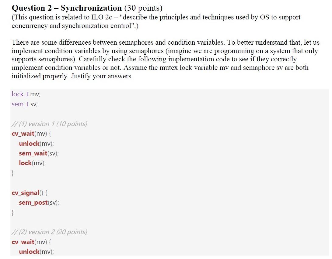 Solved (This question is related to ILO 2c - "describe the | Chegg.com
