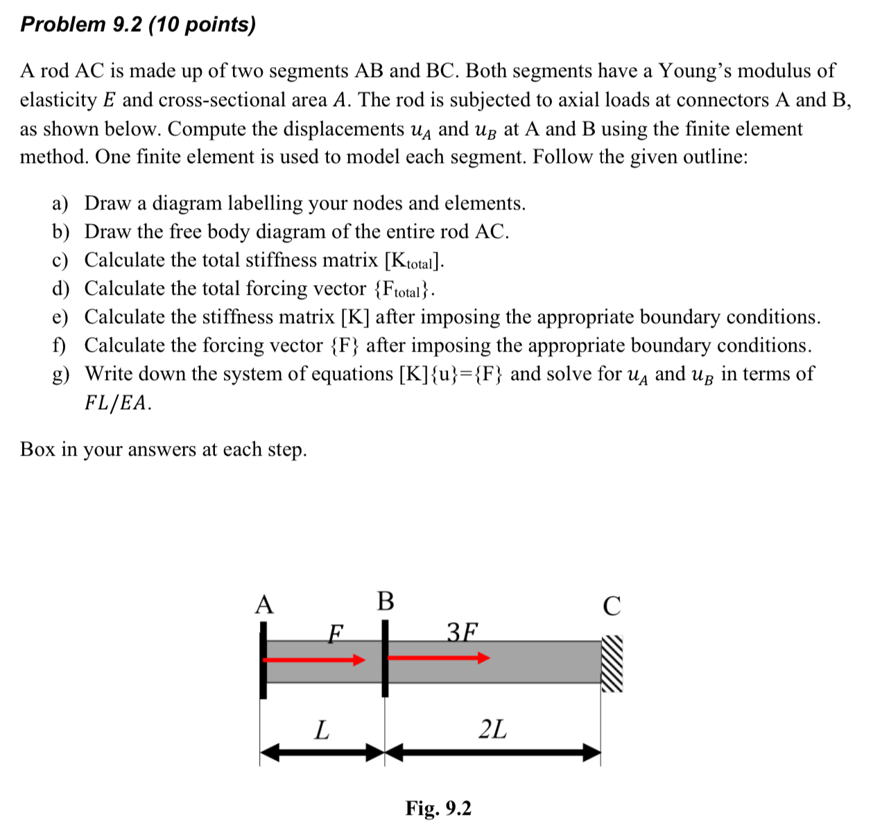Solved A rod AC is made up of two segments AB and BC. Both | Chegg.com