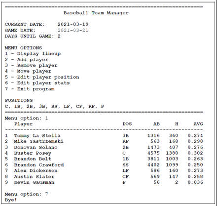 Solved Help! Create a program that lets the manager of a | Chegg.com