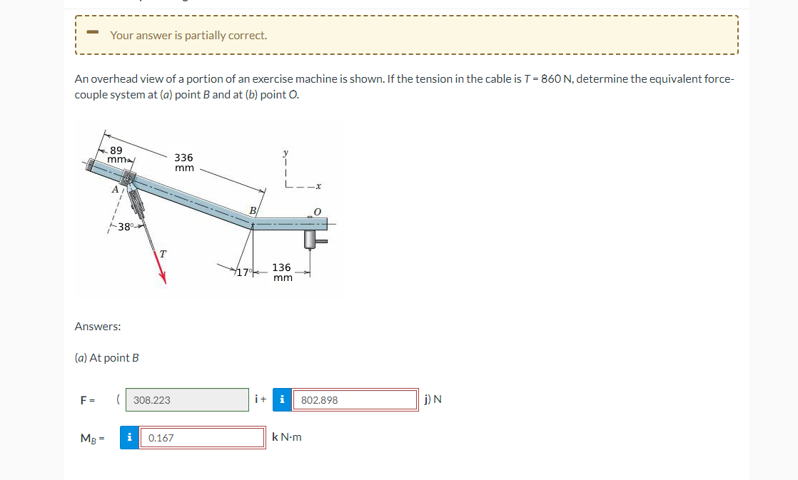 Solved An overhead view of a portion of an exercise machine | Chegg.com