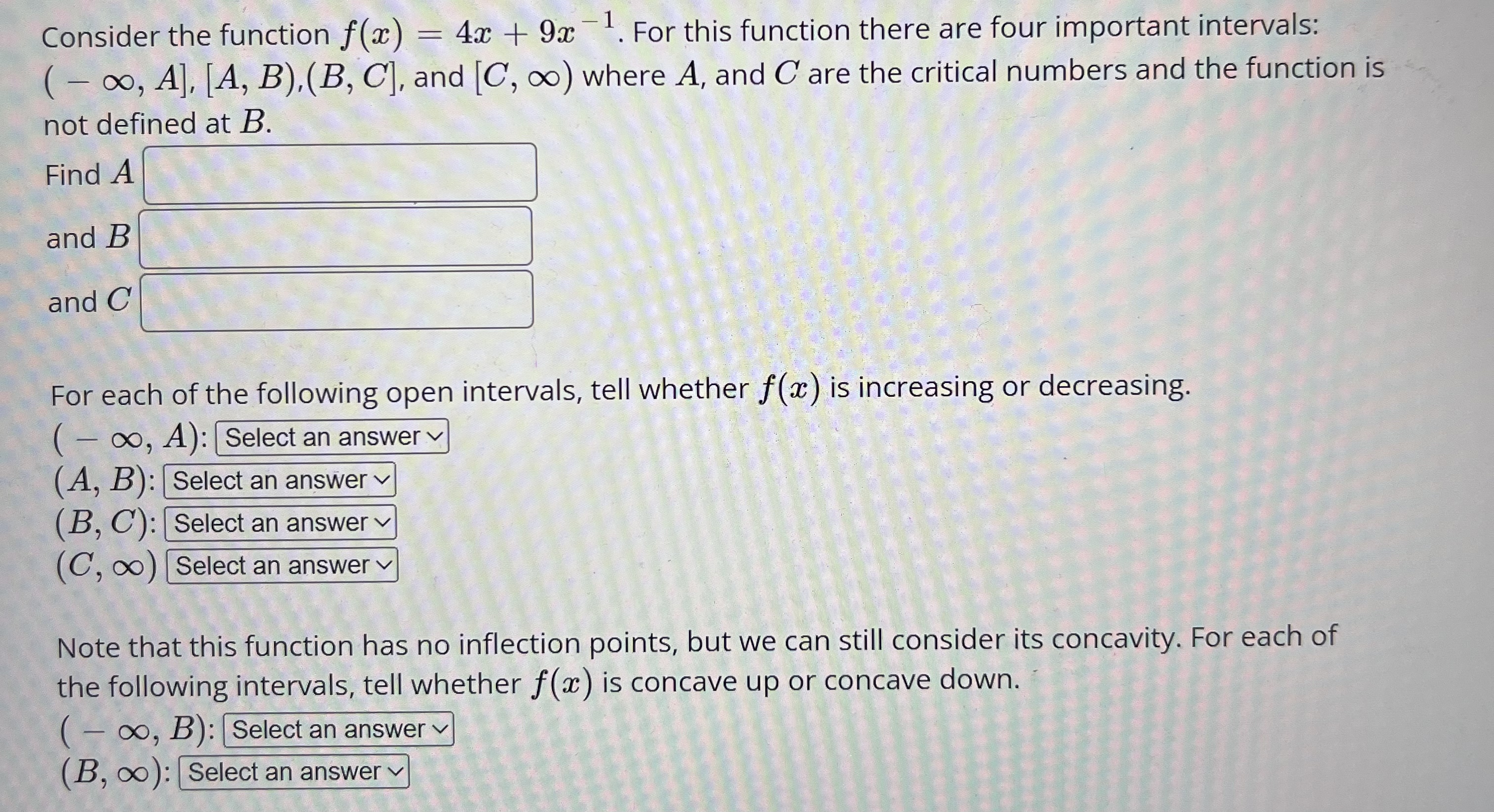 Solved Consider The Function F X 4x 9x−1 For This Function