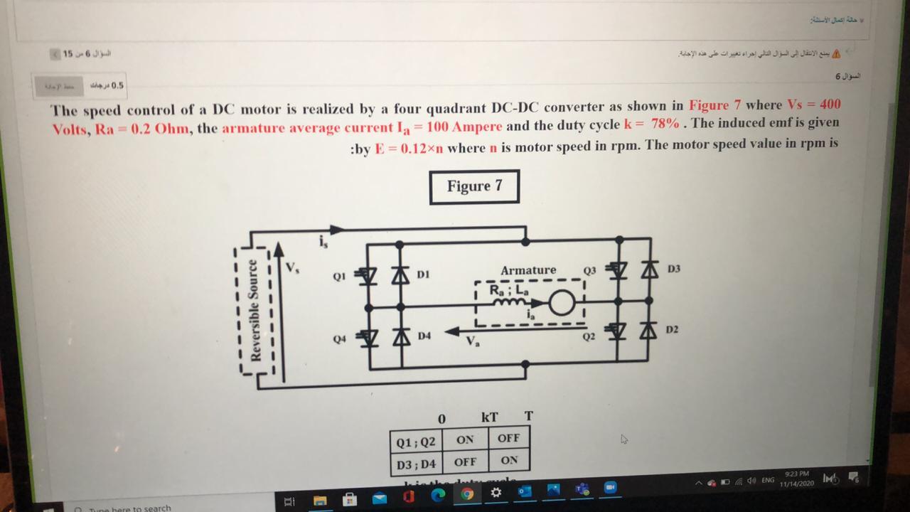 Solved the speed control of a DC motor is realized by a four | Chegg.com