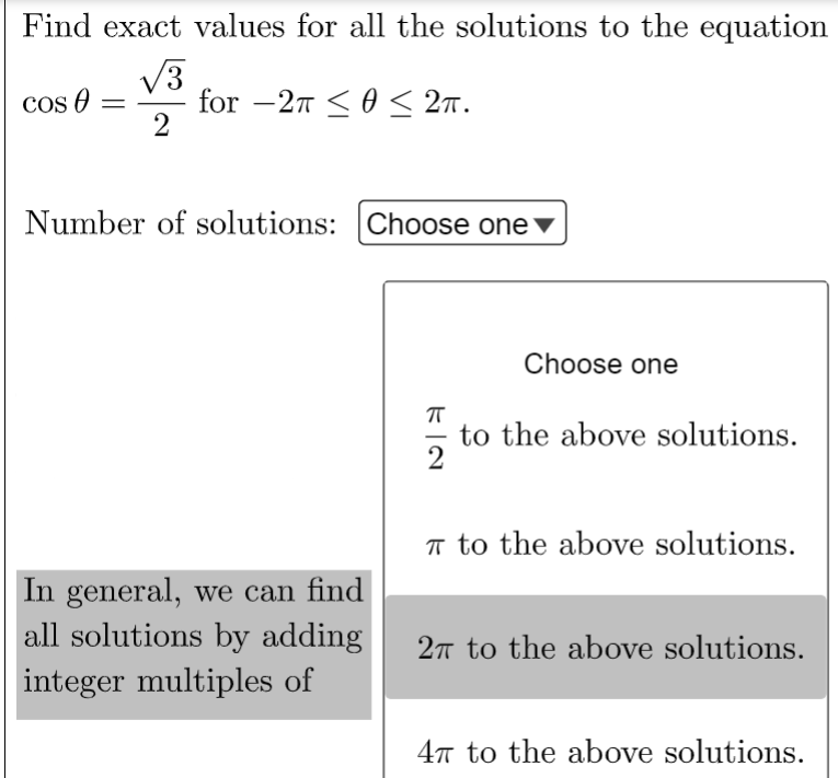 Solved Find exact values for all the solutions to the | Chegg.com
