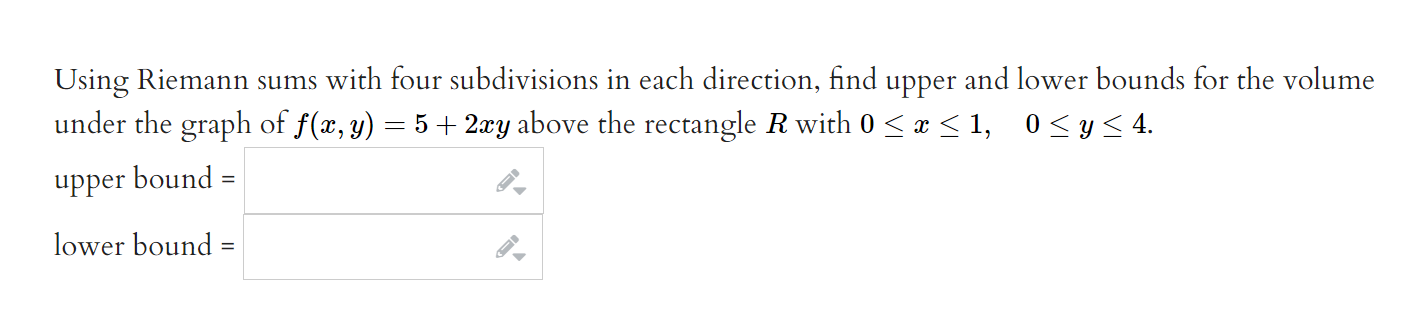 Solved Using Riemann sums with four subdivisions in each | Chegg.com