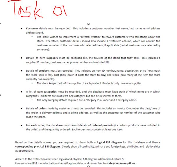 Solved Customer details must be recorded. This includes a | Chegg.com