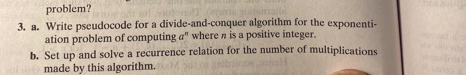 Solved Need help with a Conquer-and-Divide algorithm | Chegg.com
