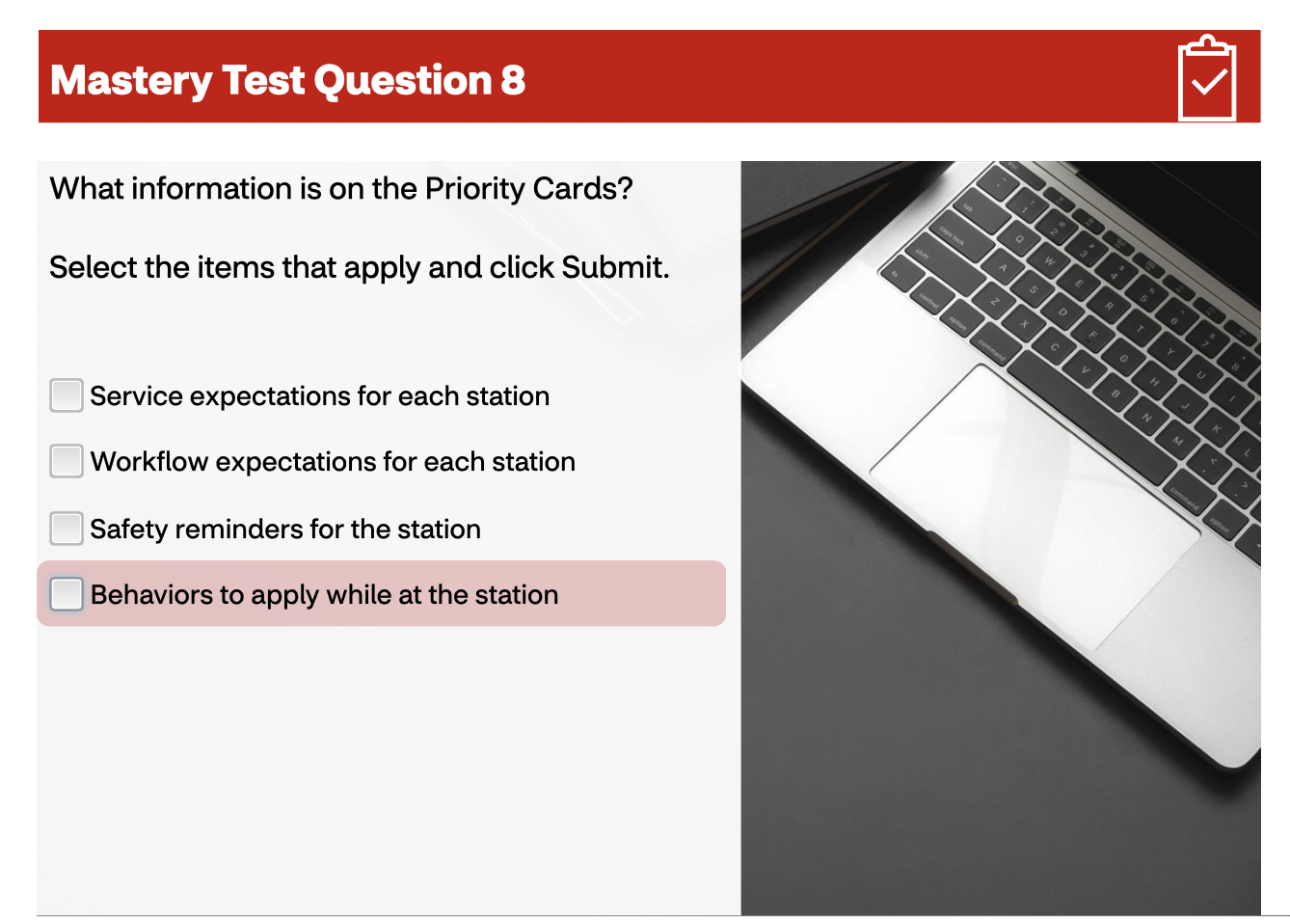 Solved What information is on the Priority Cards? Select the | Chegg.com