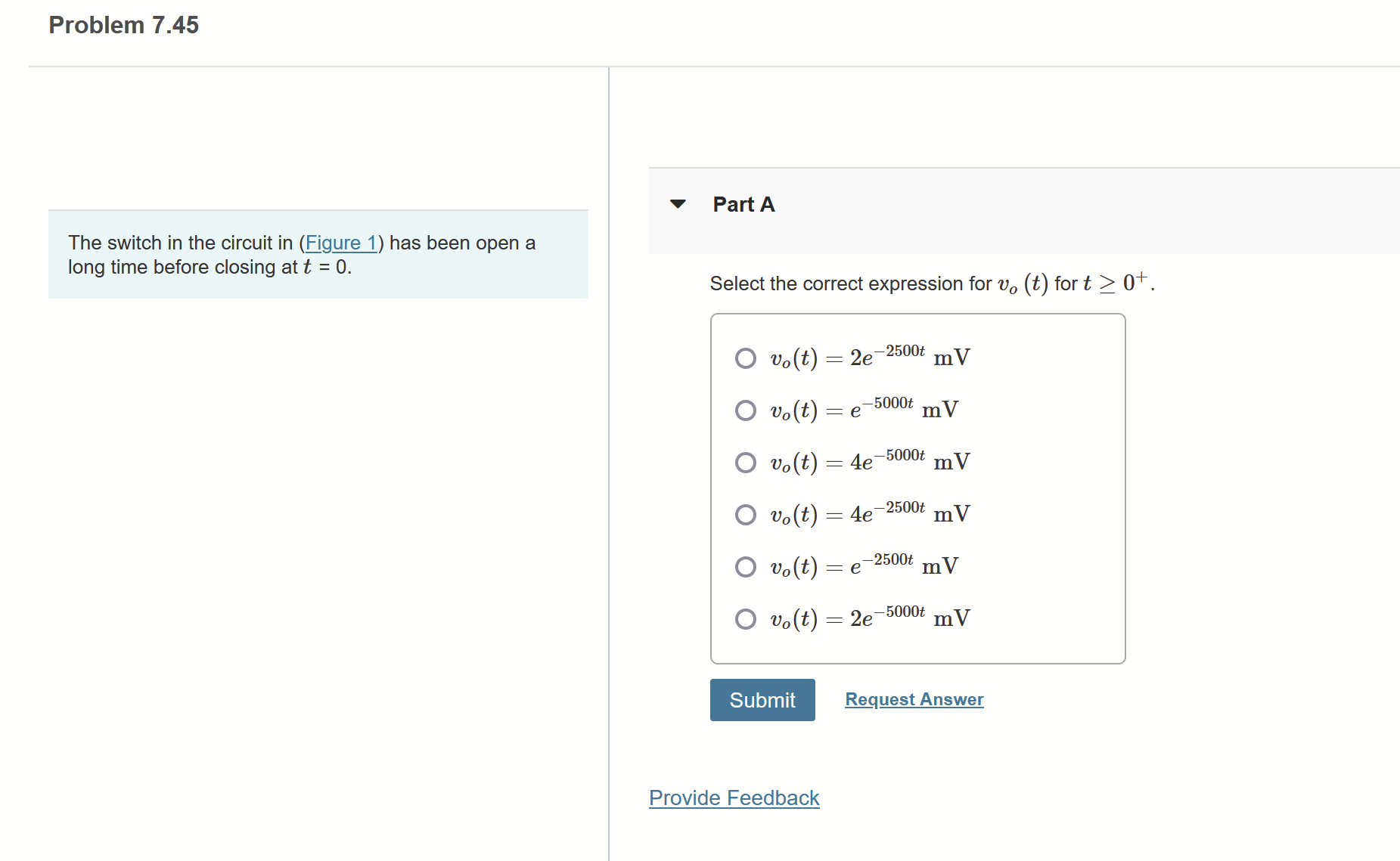 Solved The switch in the circuit in has been open a long | Chegg.com