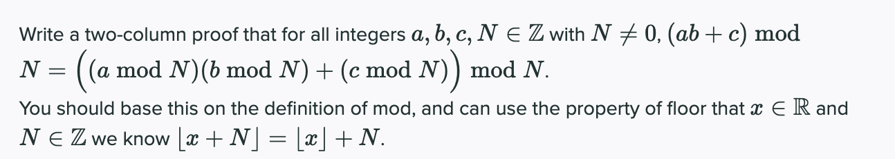 Solved Write a two-column proof that for all integers | Chegg.com