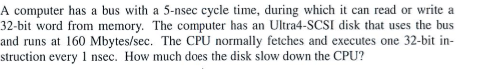 Solved A computer has a bus with a 5-nsec cycle time, during | Chegg.com