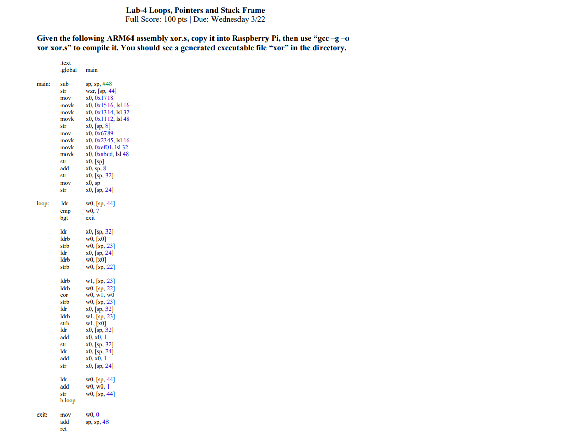 Solved Lab-4 Loops, Pointers and Stack Frame Full Score: | Chegg.com
