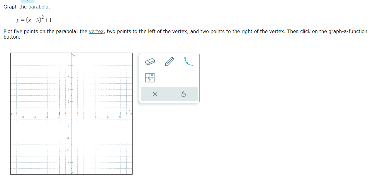 Solved Graph the parabola. \\[ y=(x-3)^{2}+1 \\] Plot five | Chegg.com