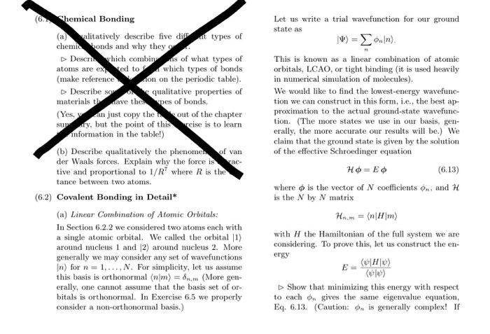 Solved Hemical Bonding Let Us Write A Trial Wavefunction For