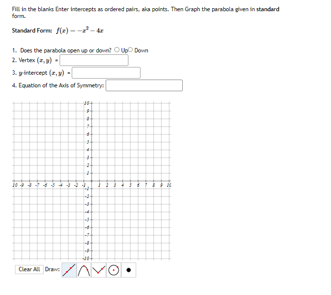 Solved Fill in the blanks Enter intercepts as ordered pairs, | Chegg.com