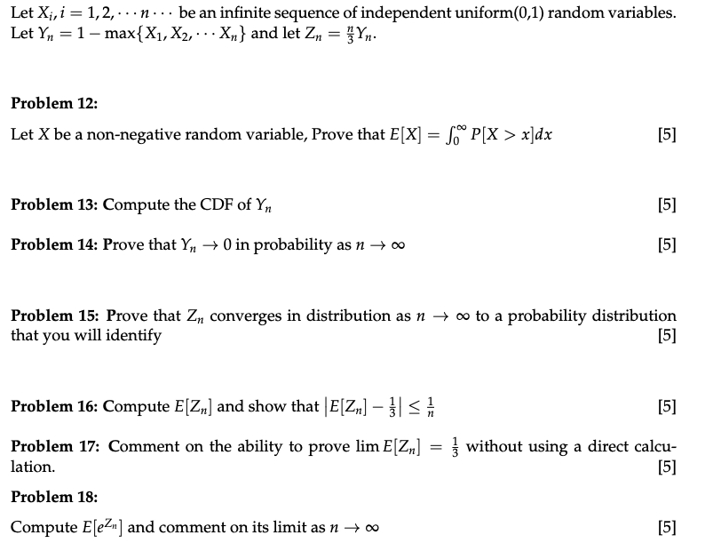 Solved Let Xi,i=1,2,⋯n⋯ be an infinite sequence of | Chegg.com