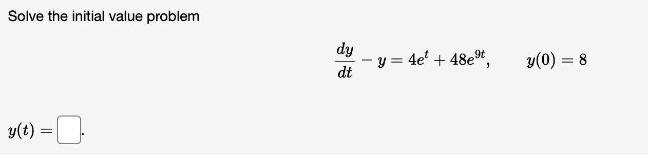Solved Consider the initial value problem y' – 5y = 20t + | Chegg.com