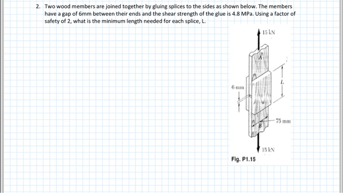 Solved Two wood members are joined together by gluing | Chegg.com