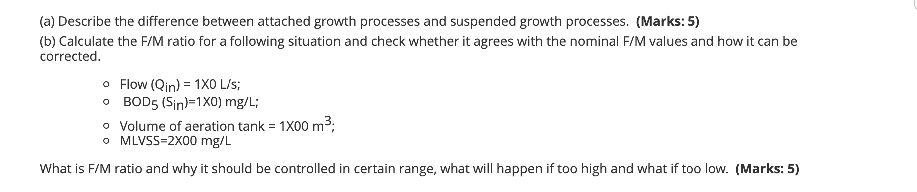 Solved (a) Describe the difference between attached growth | Chegg.com
