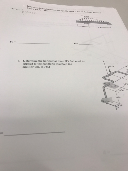 Solved S. Determine d frone the point A. force and spocify | Chegg.com
