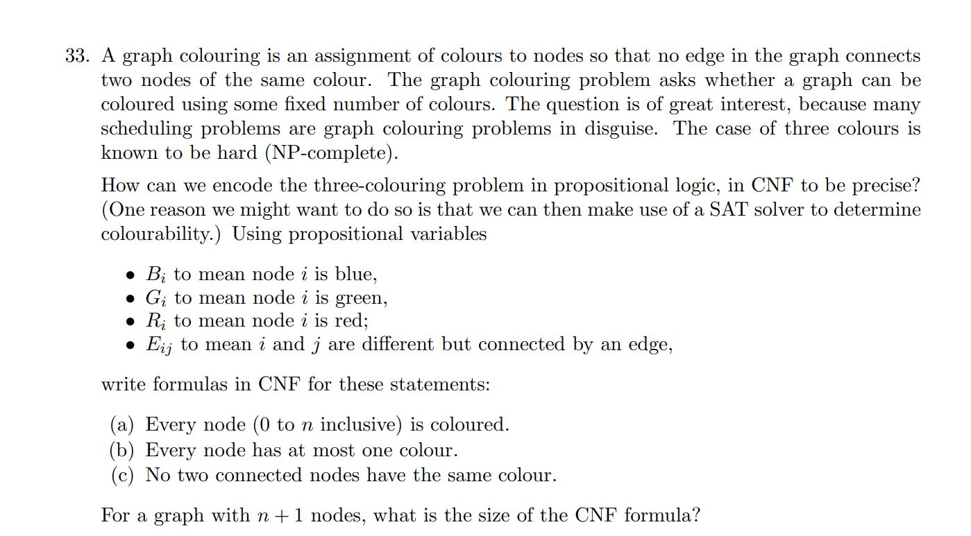 33 A Graph Colouring Is An Assignment Of Colours To