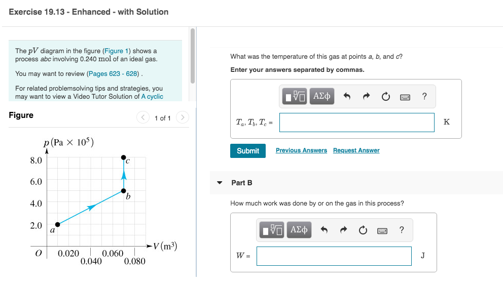 Solved Exercise 19.13 - Enhanced - with Solution The pV | Chegg.com